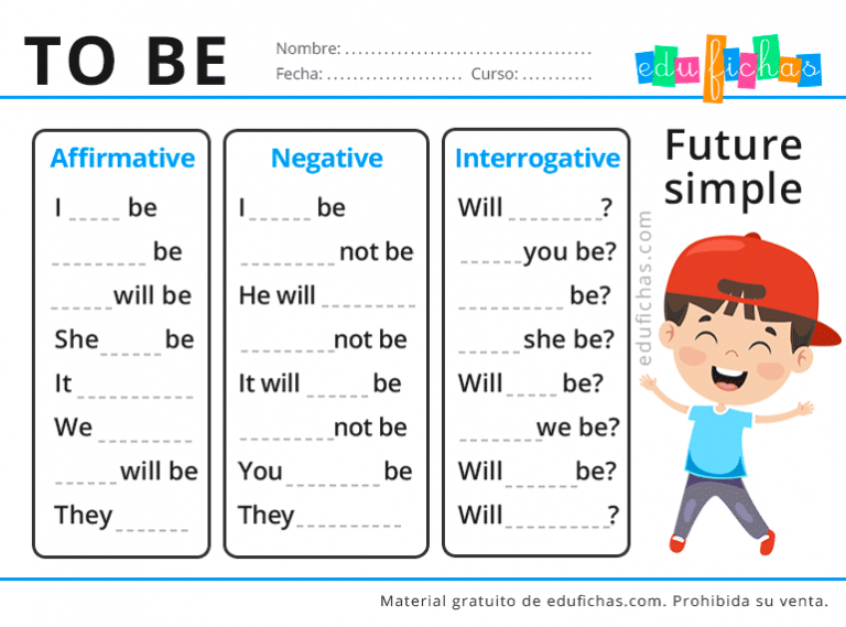 Verbo TO BE + Ejercicios de Inglés para Niños.【Descarga PDF】