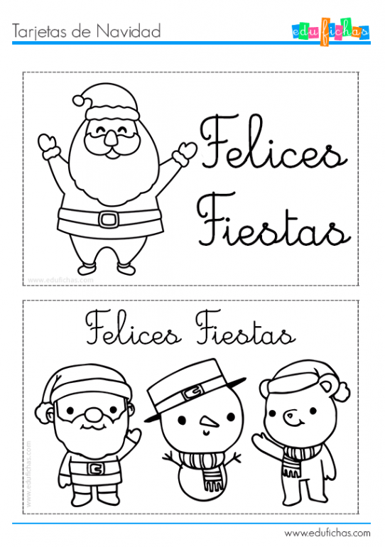 Tarjetas de Navidad. Imprimir Postales de Navidad para Niños.