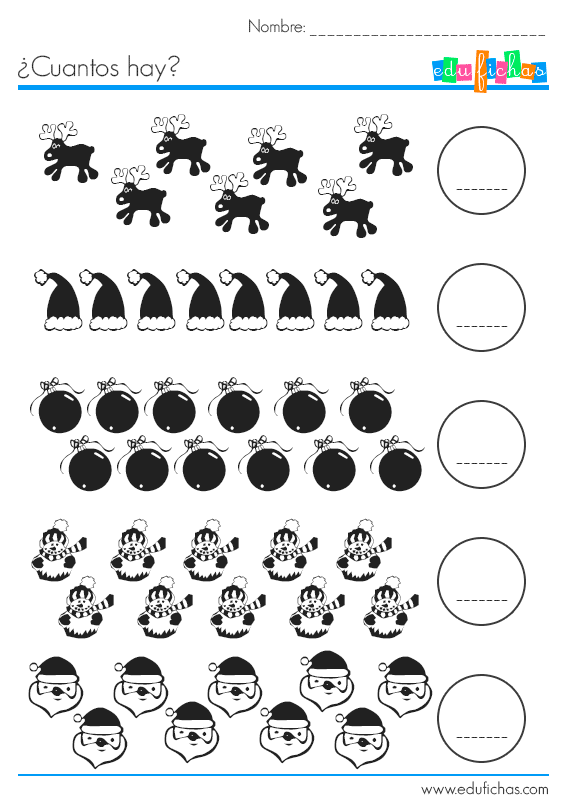 Fichas de Navidad para Niños. Descargar Gratis.【Navidad 2021】