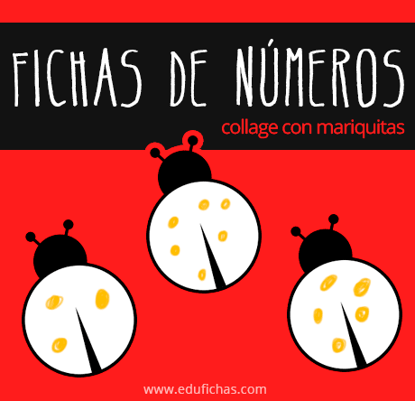 Fichas de números collage. Actividades infantiles con números.