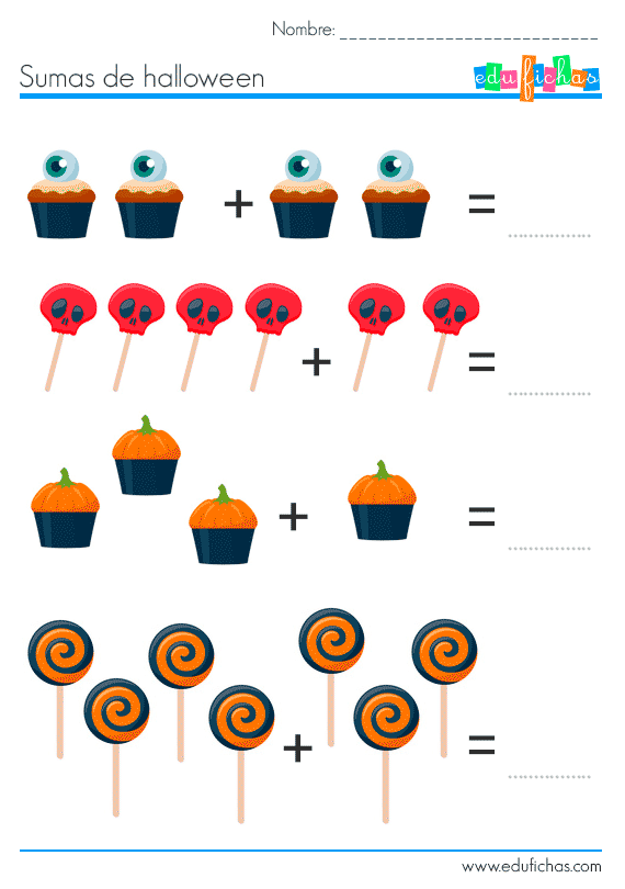 Hojas De Trabajo De Suma Y Resta De Halloween Sumas De Halloween 3