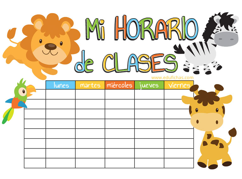 ? Horarios para Imprimir | Plantillas de Horario de Clases GRATIS 21-22