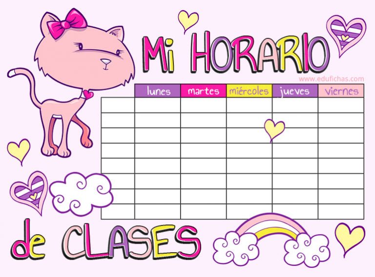 ? Horarios para Imprimir | Plantillas de Horario de Clases GRATIS 21-22
