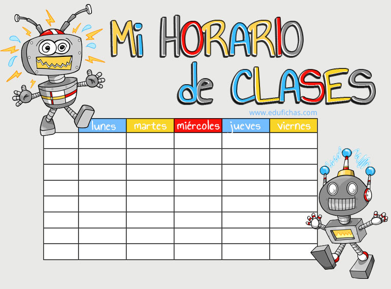 ? Horarios para Imprimir | Plantillas de Horario de Clases GRATIS 21-22