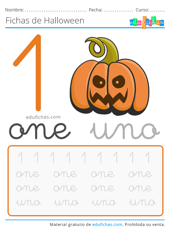 Cuaderno de los números de Halloween - Cuadernos para niños