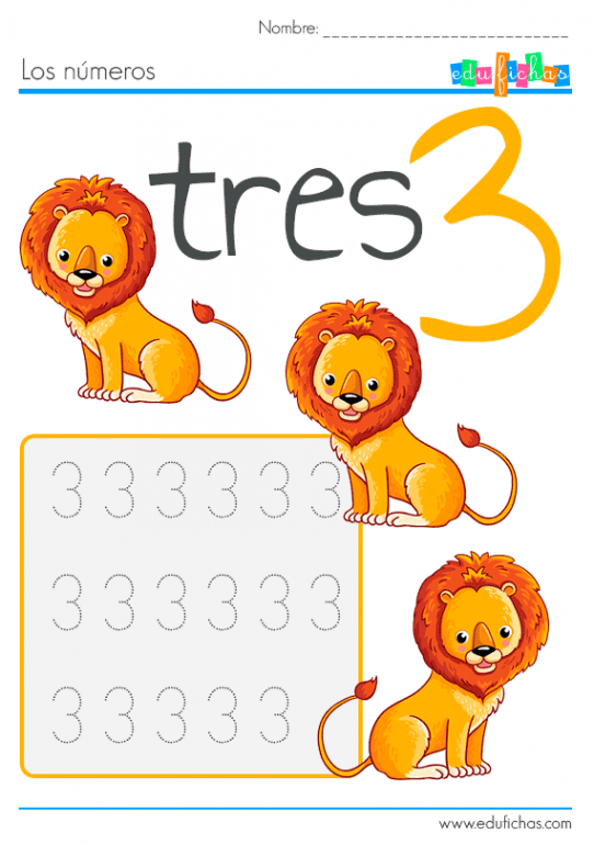 El Número tres | Actividades del 3 para Niños de Infantil (2019)