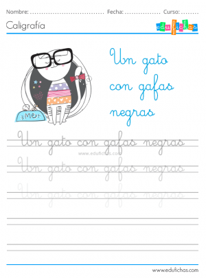 Caligrafía para niños. Descargar Cuaderno para Imprimir PDF.