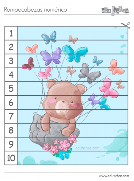 Rompecabezas Numéricos | Recortables de Puzzles con Números