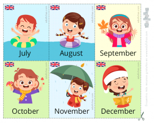 Meses del Año | Flashcards con los meses en inglés, francés, español..