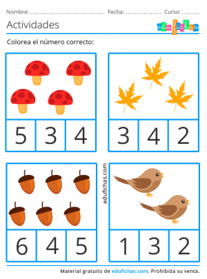 Actividades de Otoño para Niños. Descargar Fichas para Infantil Gratis