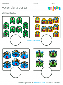 Fichas de halloween para aprender a contar. Descargar PDF Gratis