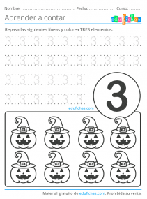 Fichas de halloween para aprender a contar. Descargar PDF Gratis