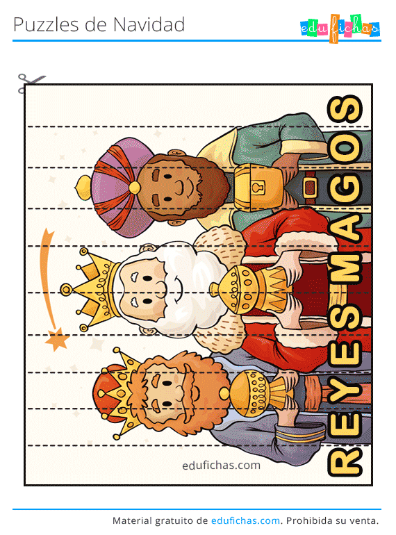 Puzzles de Navidad para Niños. Descarga Puzzles Recortables Gratis.