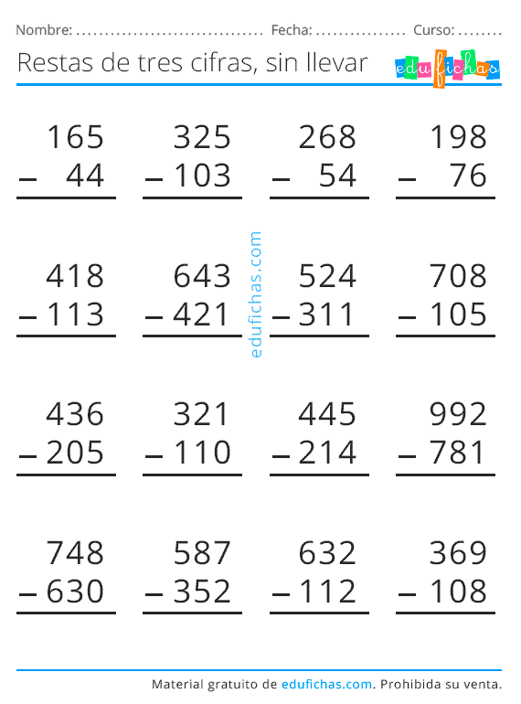 Restas para Niños. Aprender a Restar Llevando y Sin Llevar