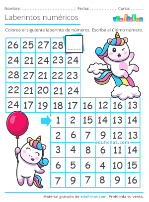 Laberintos De Números Para Niños Ejercicios De Atención Pdf