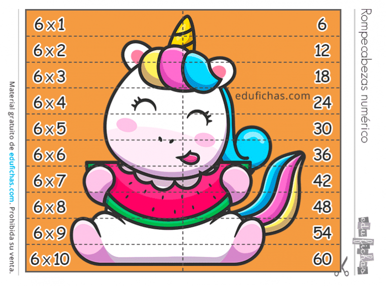 🥇 Tabla del 6 | Fichas + Ejercicios | Aprender a Multiplicar GRATIS