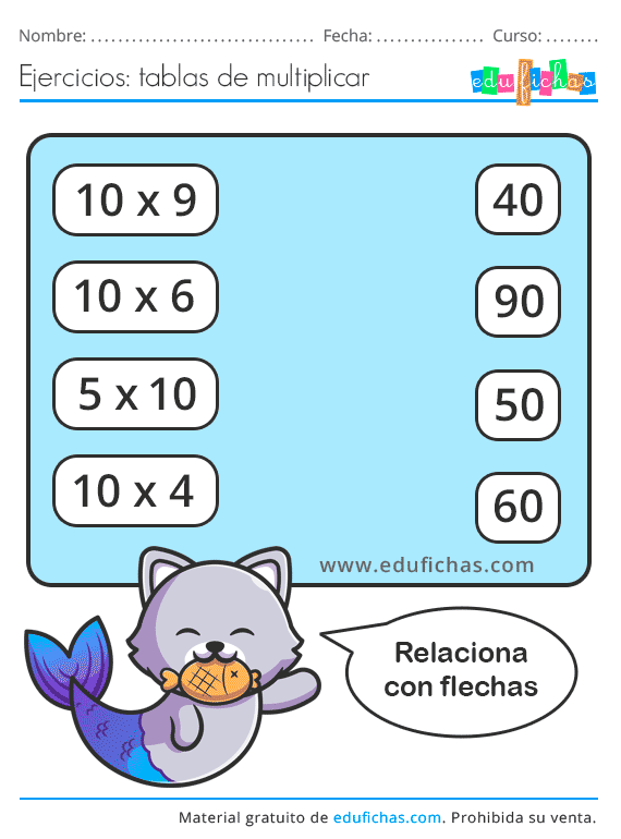 🥇 Tabla del 10 | Aprender las tablas de Multiplicar GRATIS