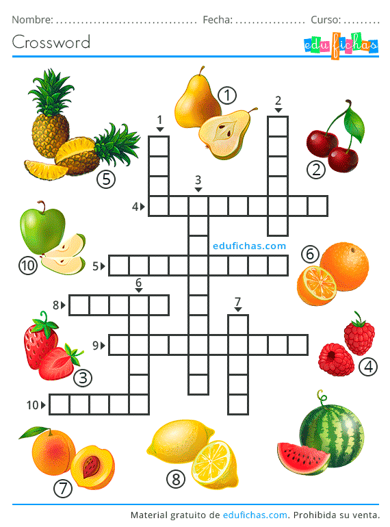 Frutas en Inglés para Niños. Aprender los Nombres de las Frutas【PDF】