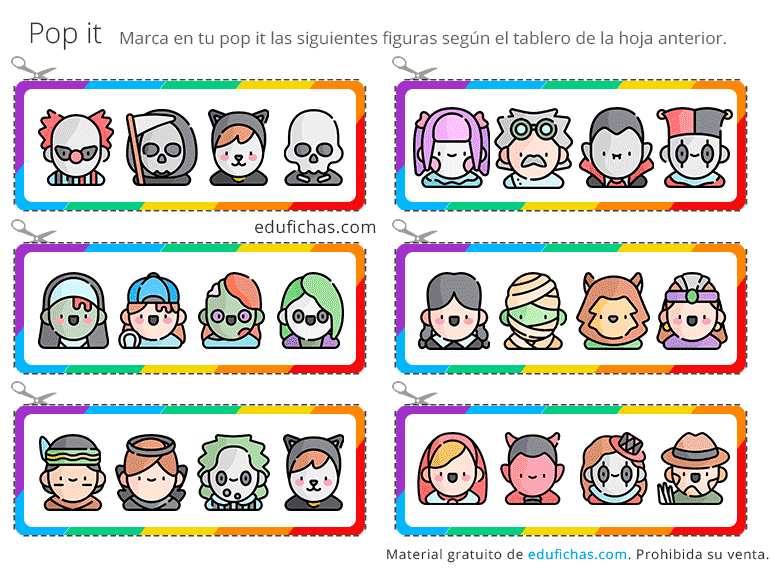 Actividades Pop It de Halloween. Descargar Libro de plantillas en PDF