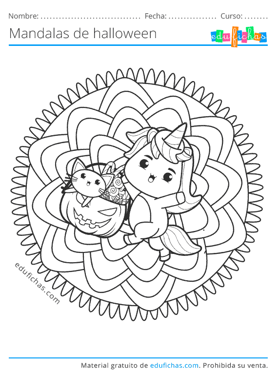 Mandalas de Halloween para Niños. Descargar gratis PDF