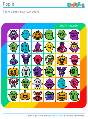Actividades Pop It de Halloween. Descargar Libro de plantillas en PDF