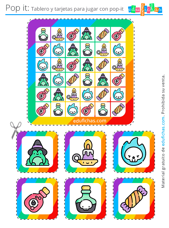 Actividades Pop It de Halloween. Descargar Libro de plantillas en PDF