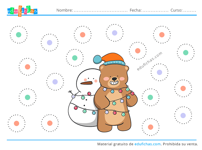 Fichas de grafomotricidad de invierno. Trazos y líneas para repasar gratis.