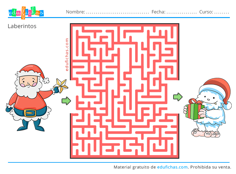 Fichas de Papá Noel - Cuadernos para niños