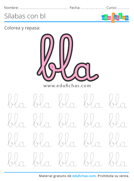 Aprender la letra B - Fichas de Letras Consonantes para Imprimir (PDF)