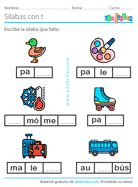 Letra T - Fichas de Letras Consonantes para Imprimir (PDF)