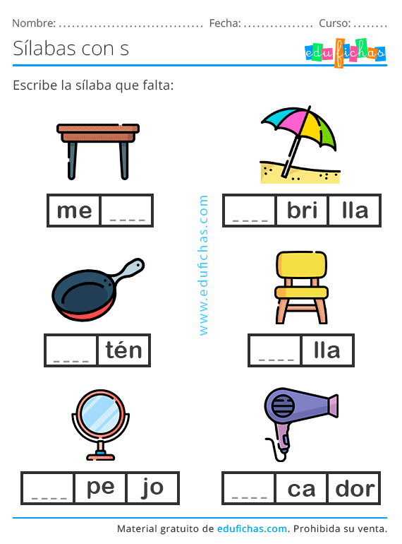 Aprender la letra S - Fichas de Letras Consonantes para Imprimir (PDF)