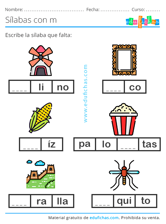 Aprender la letra M - Fichas de Letras Consonantes para Imprimir (PDF)