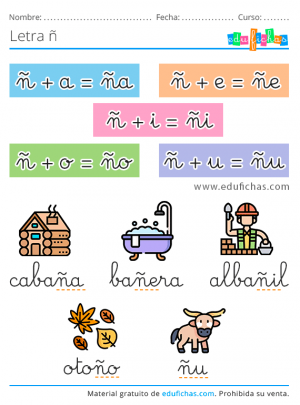 Letra Ñ - Sílabas y Palabras con Ñ - Consonantes para Imprimir (PDF)