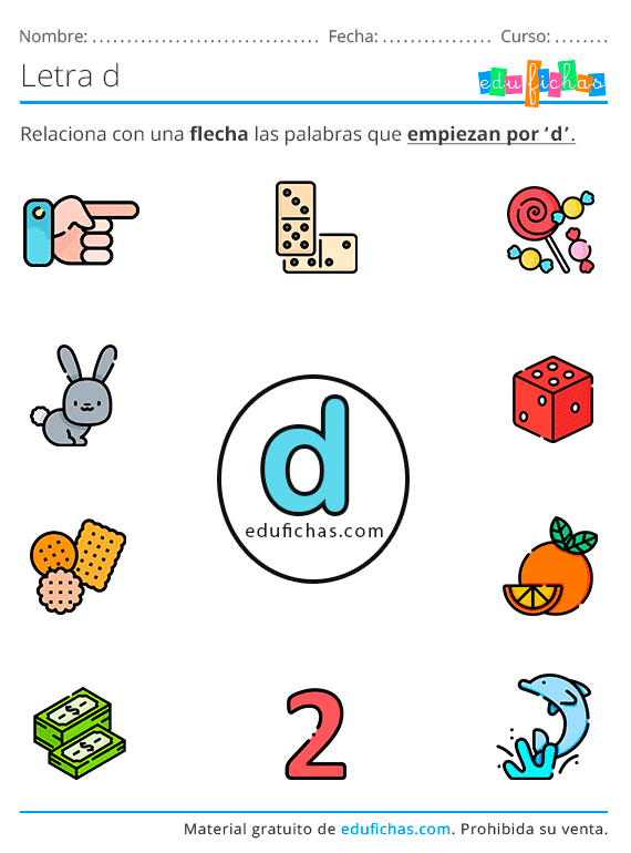 Letra D - Sílabas y Palabras con d - Consonantes para Imprimir (PDF)