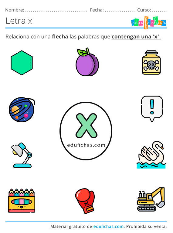 Letra X - Sílabas y Palabras con X - Consonantes para Imprimir (PDF)