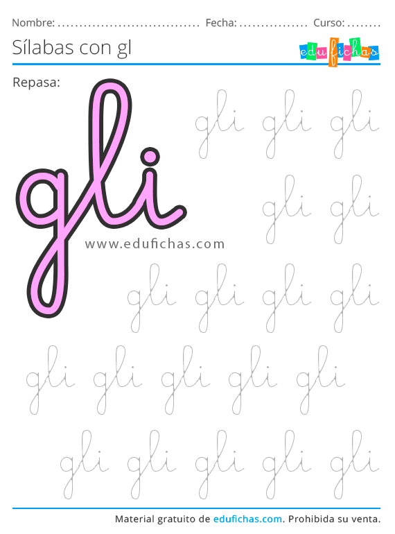 Letra G - Sílabas y Palabras con G - Consonantes para Imprimir (PDF)