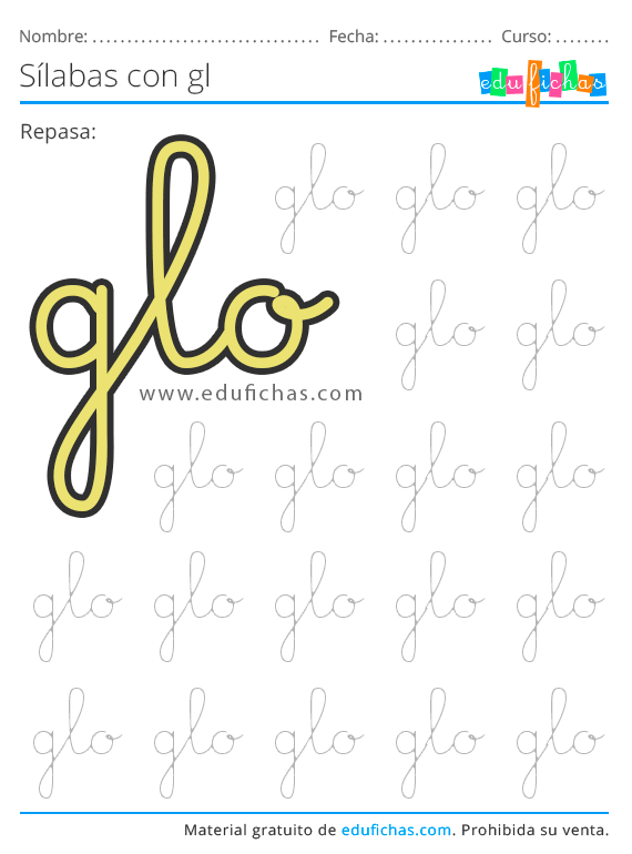 Letra G - Sílabas y Palabras con G - Consonantes para Imprimir (PDF)