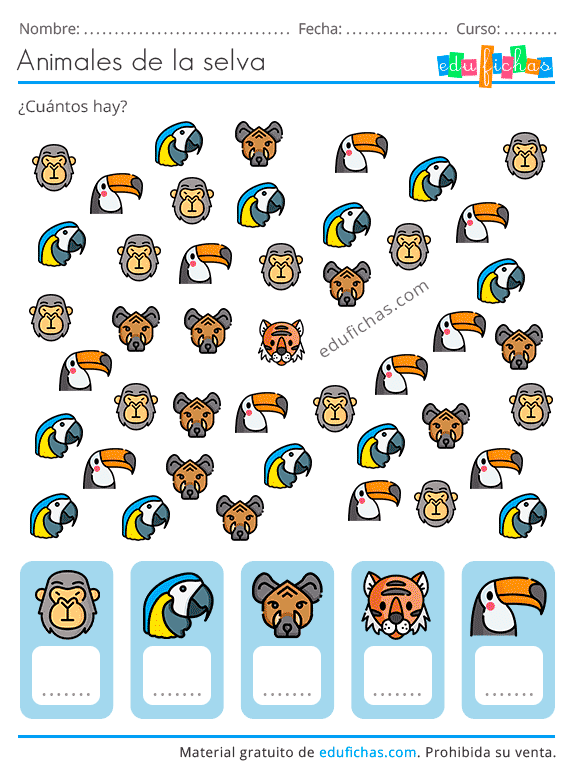 Animales de la Selva para Niños - Fichas, Fotos y Recortables GRATIS