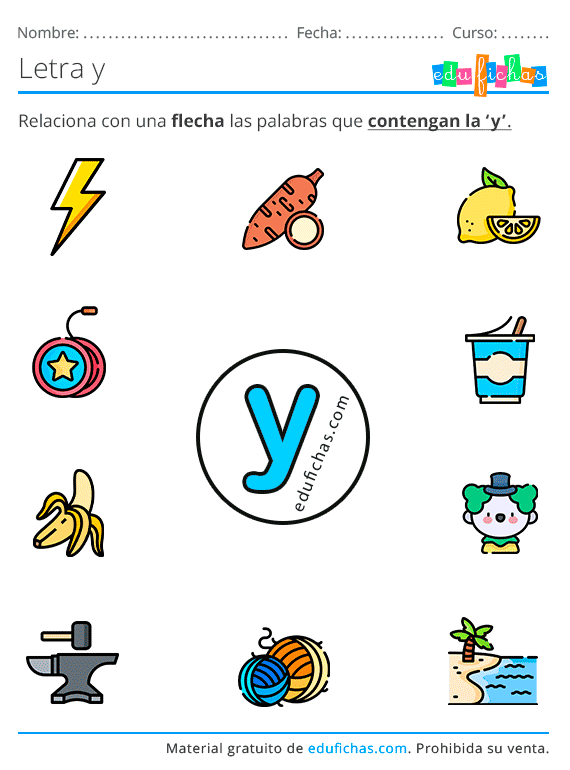 Letra Y - Sílabas y Palabras con Y - Consonantes para Imprimir (PDF)