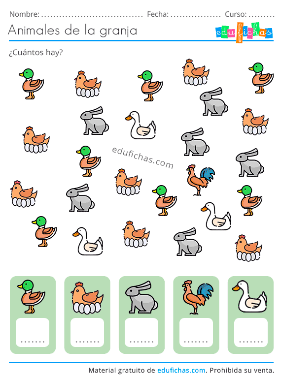 Animales de la Granja - Fotos, Fichas y Juegos para Imprimir GRATIS