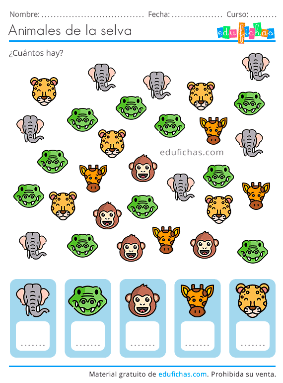 Animales de la Selva para Niños - Fichas, Fotos y Recortables GRATIS