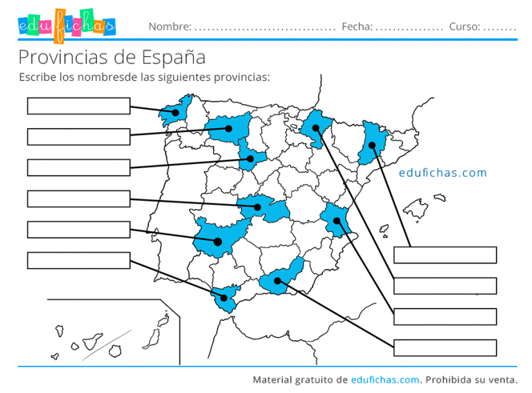 Mapa político de España - Cuadernos para niños