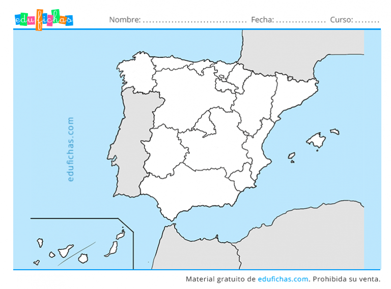 Mapa político de España - Cuadernos para niños