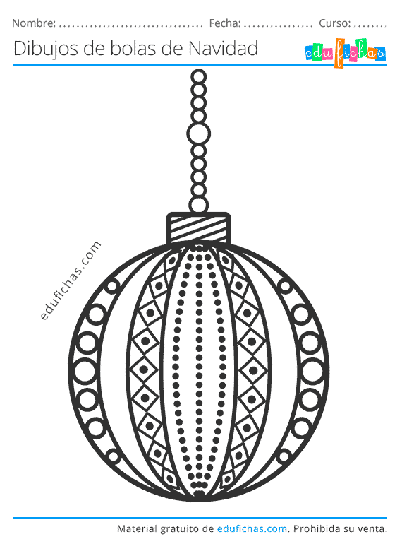 Bolas de Navidad para Colorear. Descarga Dibujos en PDF Gratis