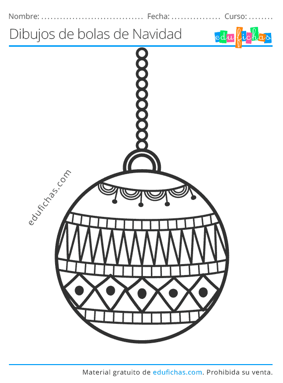Bolas de Navidad para Colorear. Descarga Dibujos en PDF Gratis
