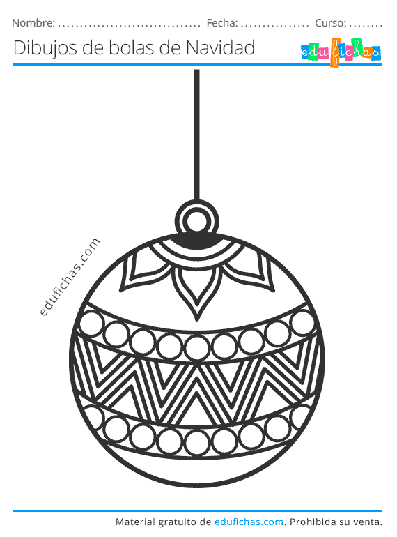 Bolas de Navidad para Colorear. Descarga Dibujos en PDF Gratis