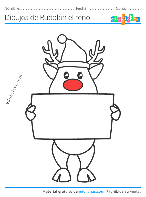 Dibujos de Rudolph para colorear - Cuadernos para niños