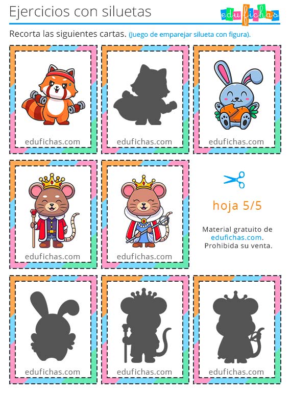 Ejercicios de Atención con Siluetas. Estimulación Cognitiva PDF