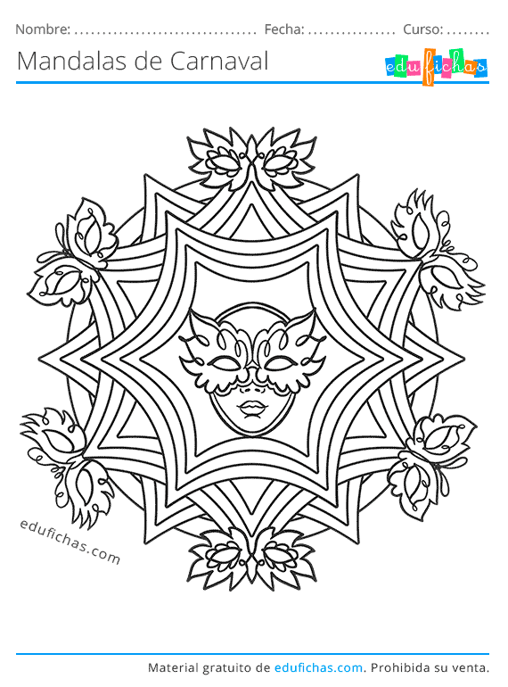 Mandalas de Carnaval - Cuadernos para niños