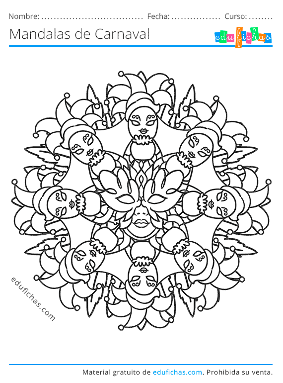 Mandalas de Carnaval - Cuadernos para niños